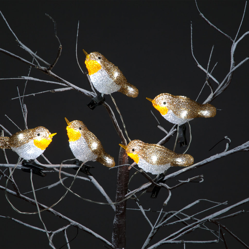 5 Acrylic Robin Lights W/30 Ice White LEDs/Clip-On - Trans-Continental ...